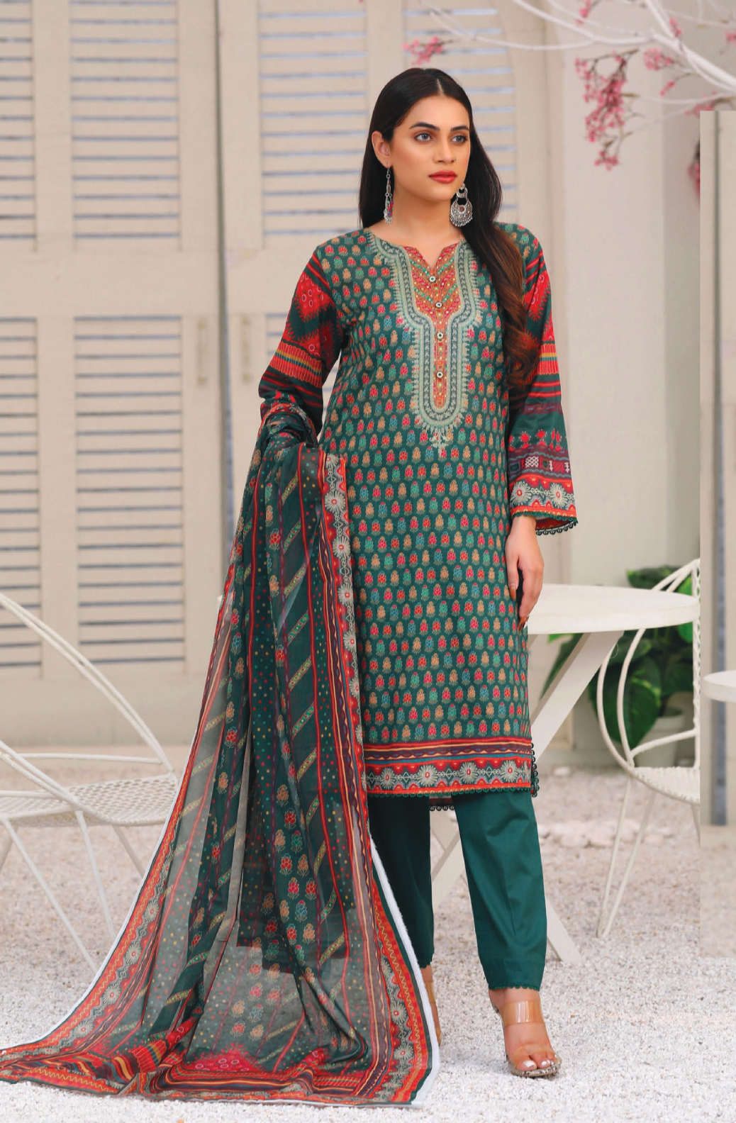 GP-V2-005 Unstitched 3 piece Suit Gorgeous Print 2023 Volume 2 by Cros – House Of Lawn
