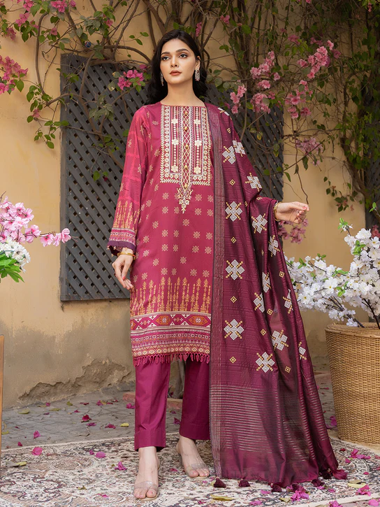 UNS23AI004UT Rukhsaar Embroidered Collection Unstitched 3 piece Suit b ...