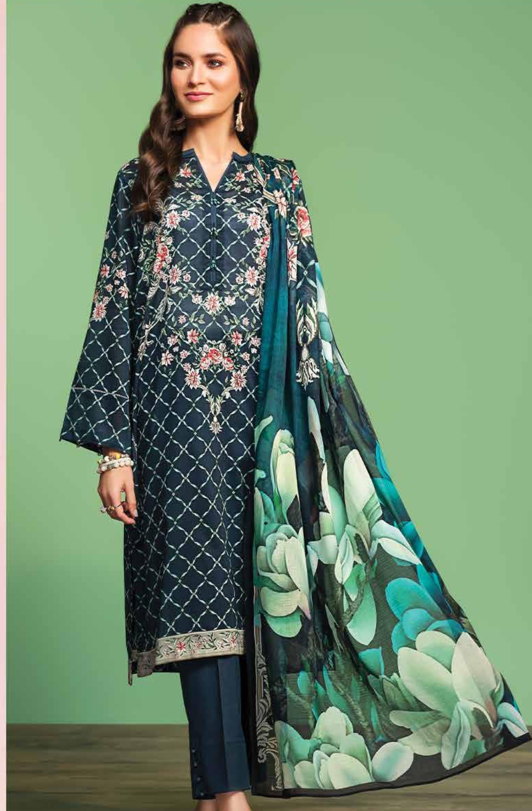 42001029-R Unstitched 3 piece Suit Nishat Lawn Collection Volume-5 ...