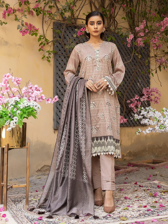 UNS23AI001UT Rukhsaar Embroidered Collection Unstitched 3 piece Suit b ...