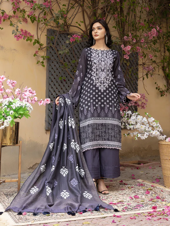 UNS23AI006UT Rukhsaar Embroidered Collection Unstitched 3 piece Suit b ...