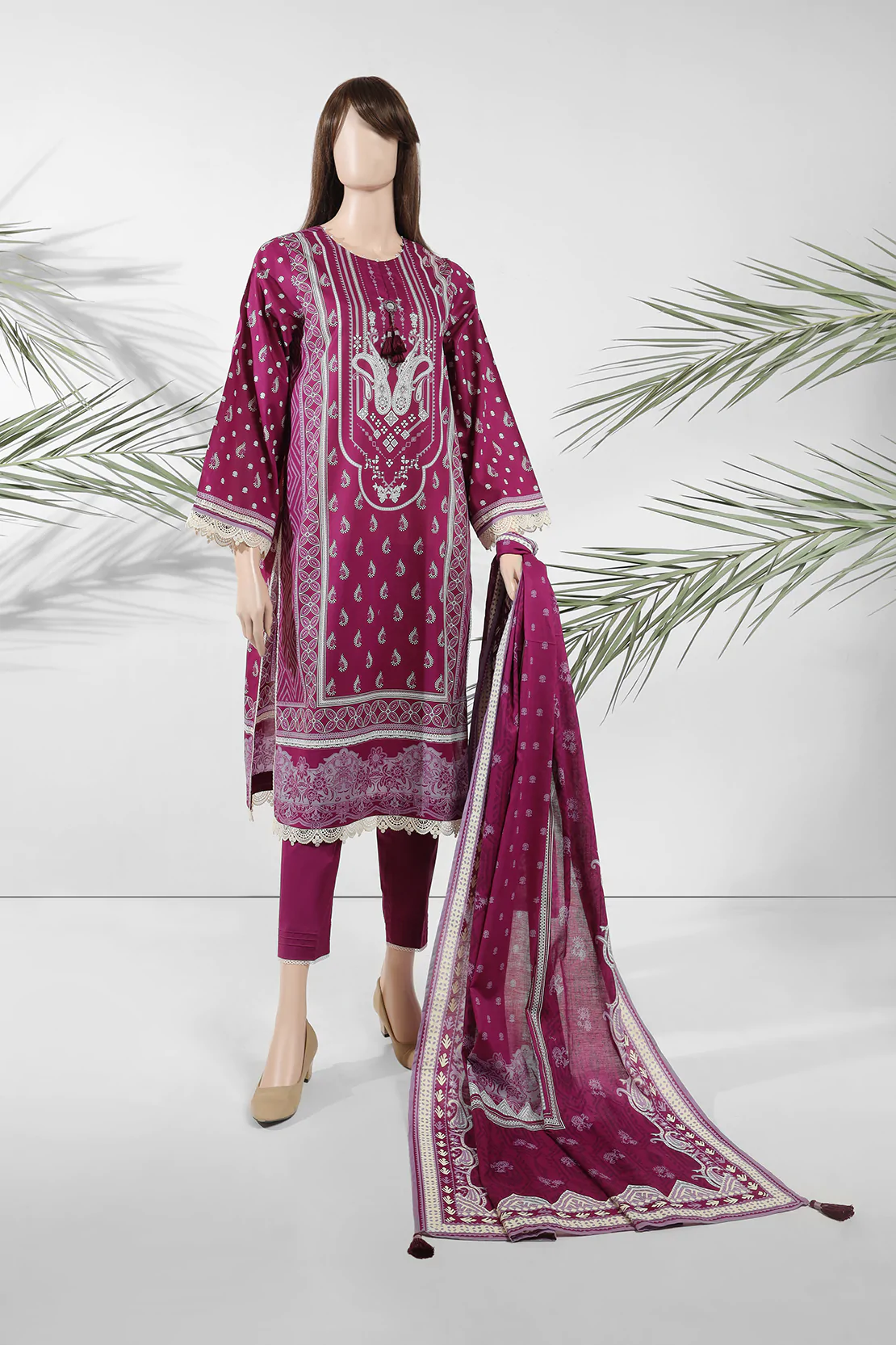 KS-CC-011 Kefi Printed Lawn Unstitched 3 Piece Suit by SAYA – House Of Lawn